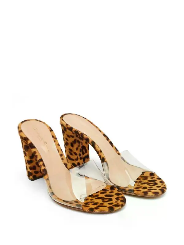 GIANVITO ROSSI Leopard-print Block-heel Sandals