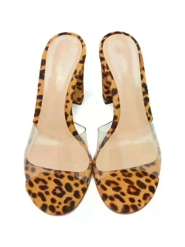 GIANVITO ROSSI Leopard-print Block-heel Sandals
