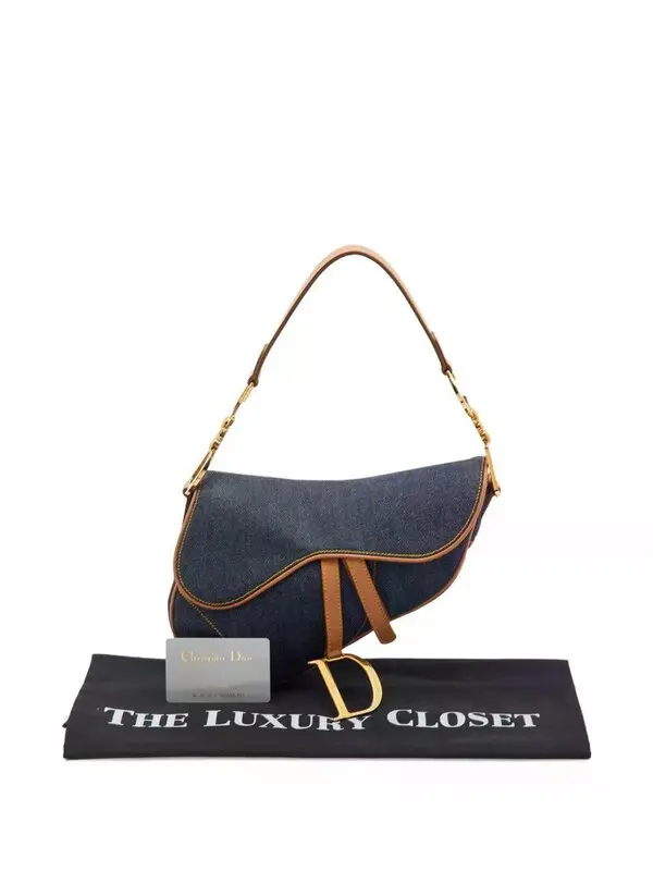 Dior Saddle Leather-trim Tote Bag