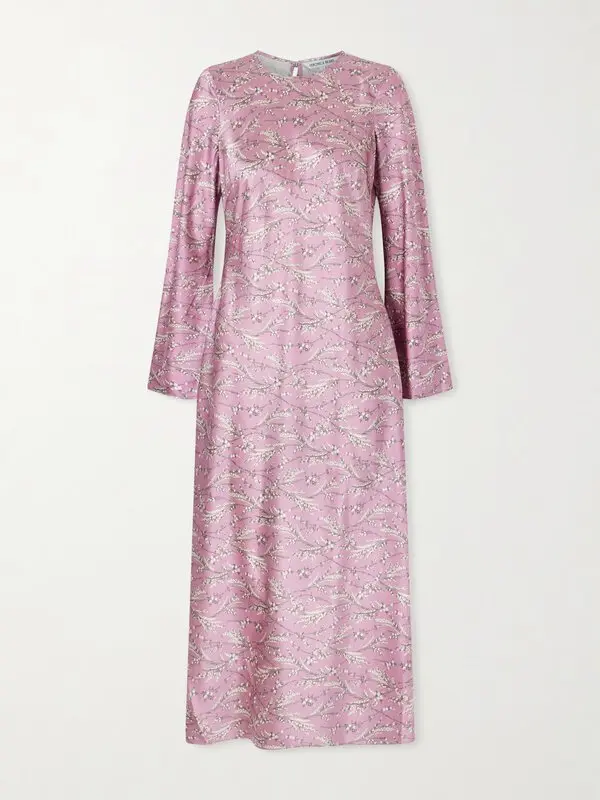Veronica Beard Gemma Floral-print Silk-blend Satin Maxi Dress
