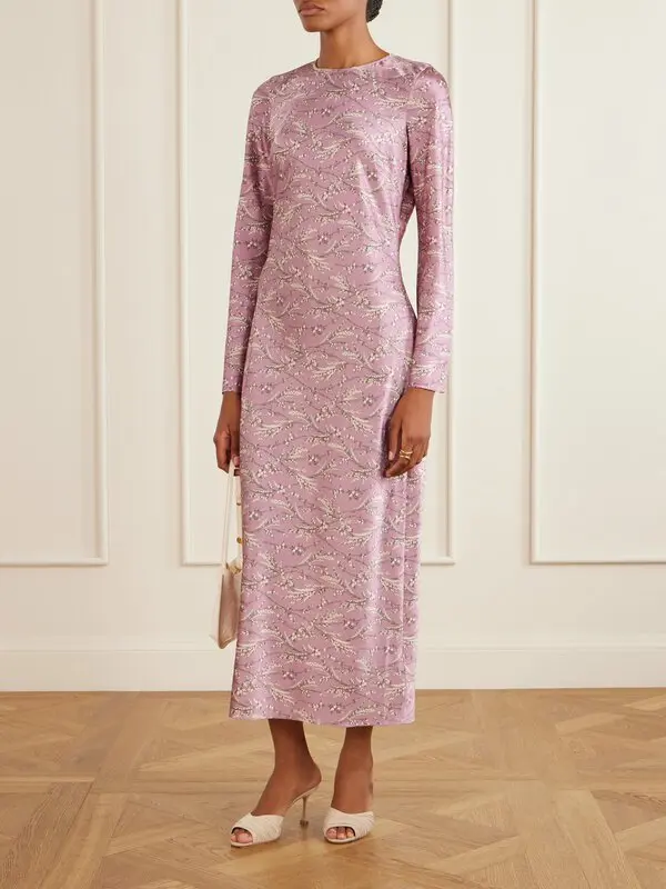 Veronica Beard Gemma Floral-print Silk-blend Satin Maxi Dress