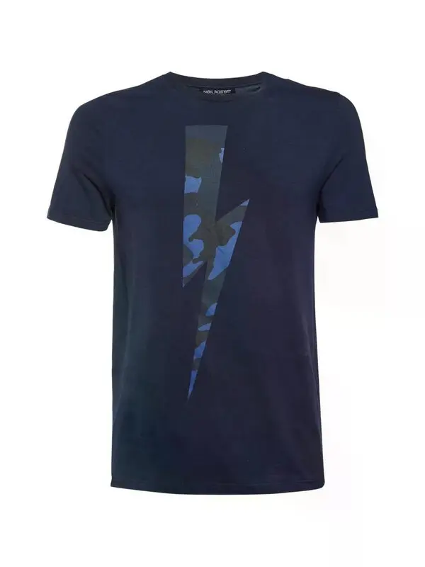 Neil Barrett Lightning-bolt Print Cotton T-shirt