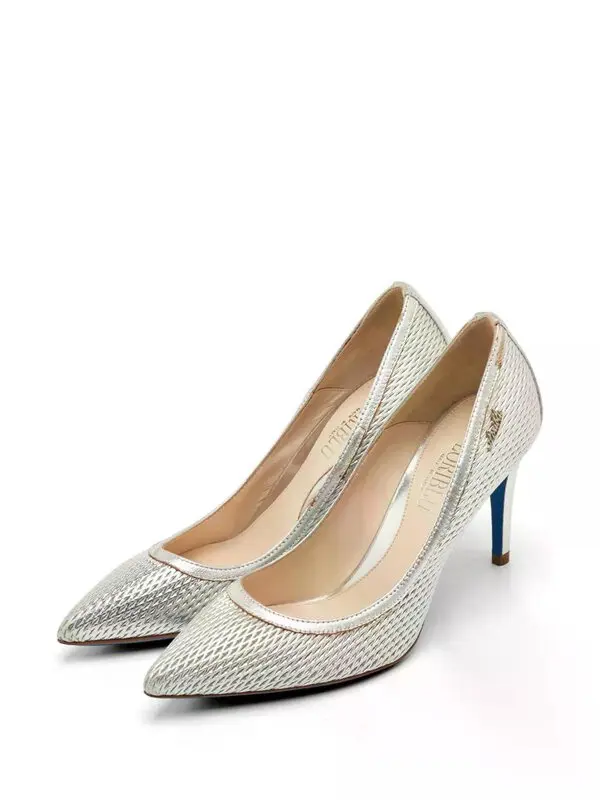 LORIBLU Textured Pointed-toe Pumps