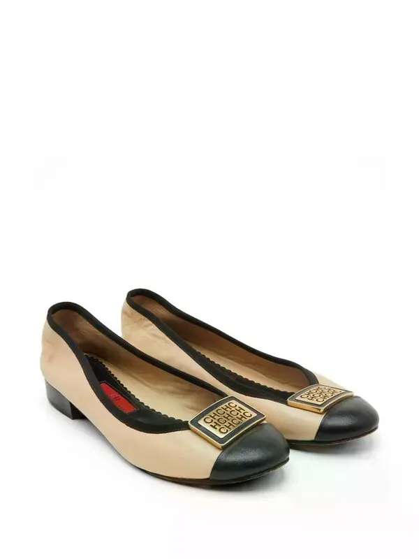 Carolina Herrera Logo Cap-toe Flat Pumps