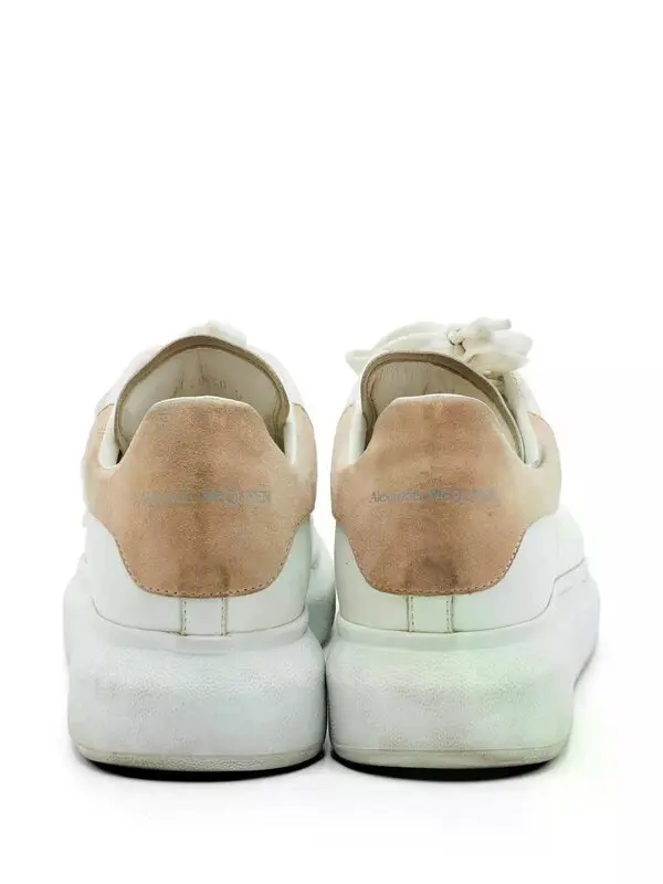 Alexander McQueen Oversized Leather Sneakers With Suede Panels - White