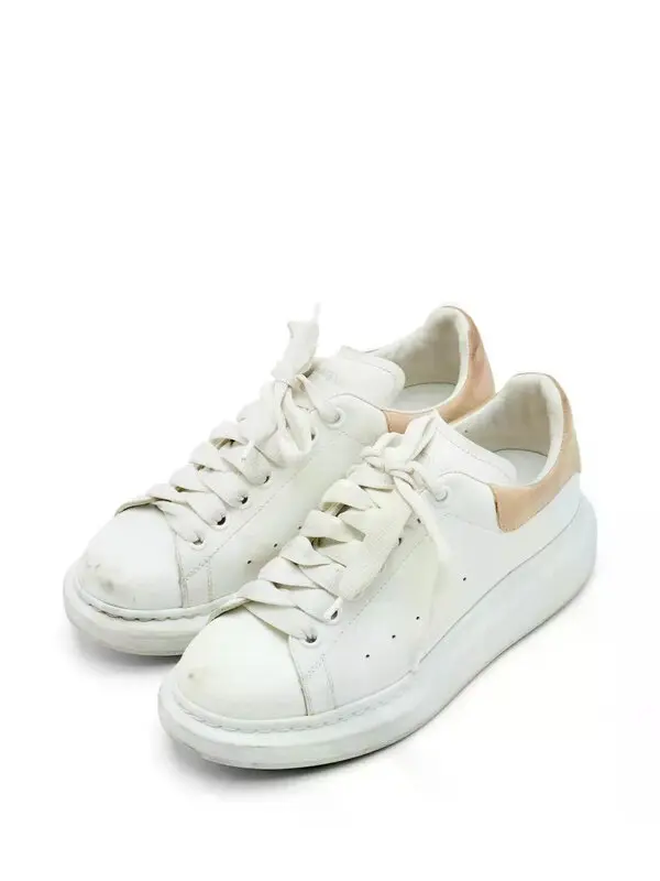 Alexander McQueen Oversized Leather Sneakers With Suede Panels - White