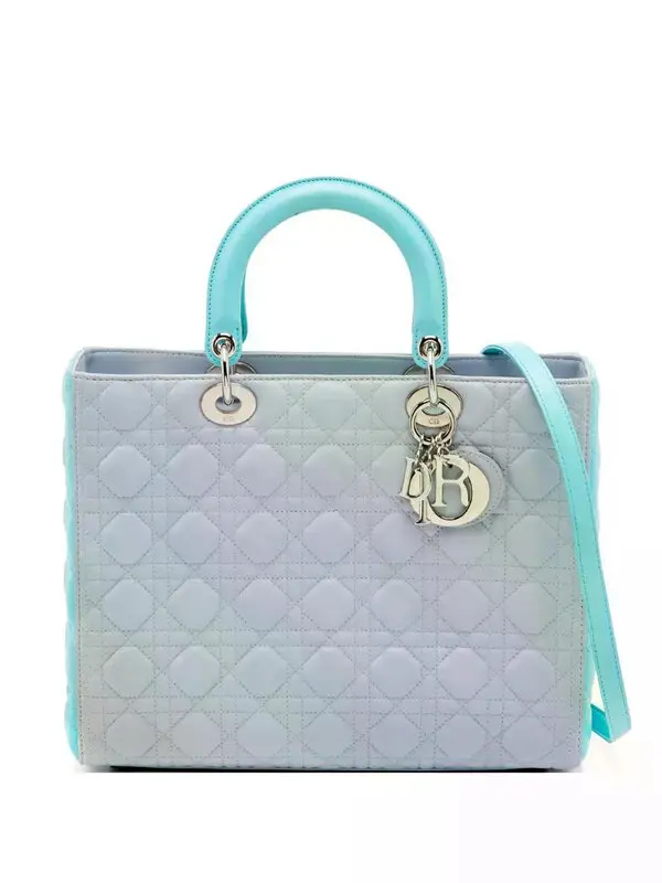 Dior Lady Cannage Tote Bag - Grey
