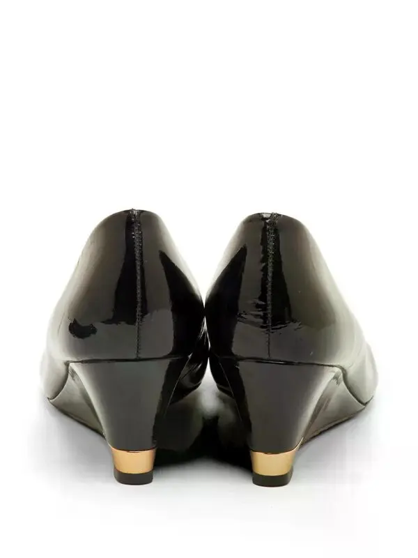 Tory Burch Patent Leather Round-toe Wedge Pumps