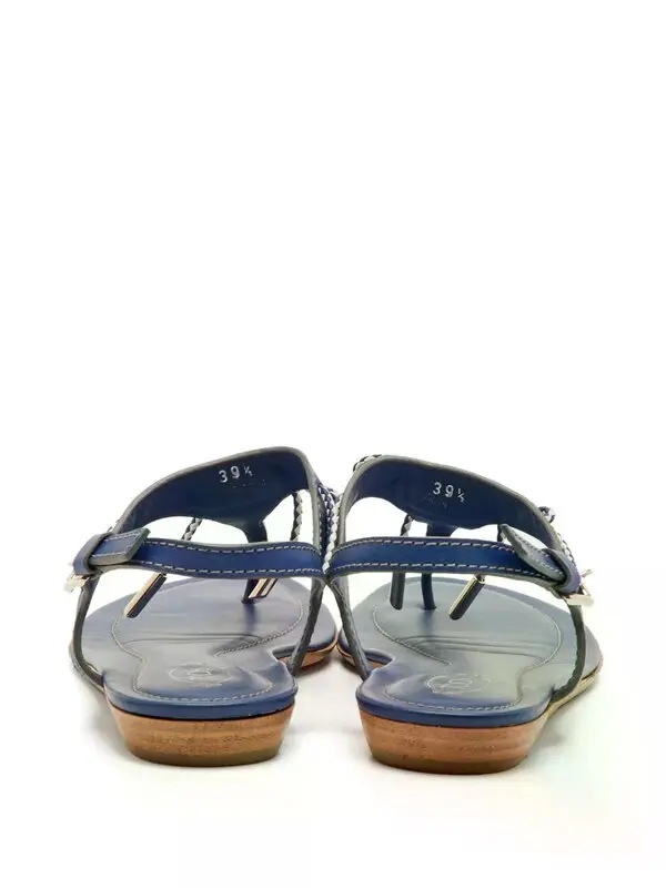 TOD'S Leather Bow Detail Slingback Thong Sandals
