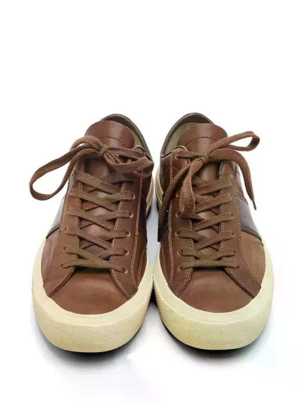 TOM FORD Cambridge Leather Sneakers - Brown