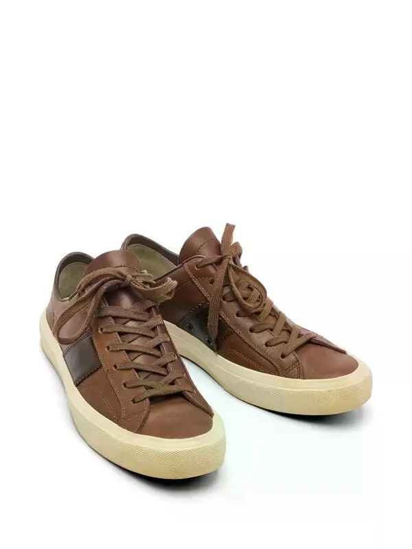 TOM FORD Cambridge Leather Sneakers - Brown