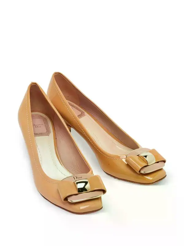 Dior Patent Leather Pumps With Bow Detail