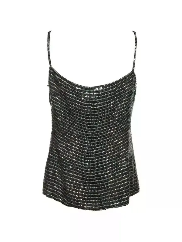 Emporio Armani Sequin Embellished Silk Tank Top
