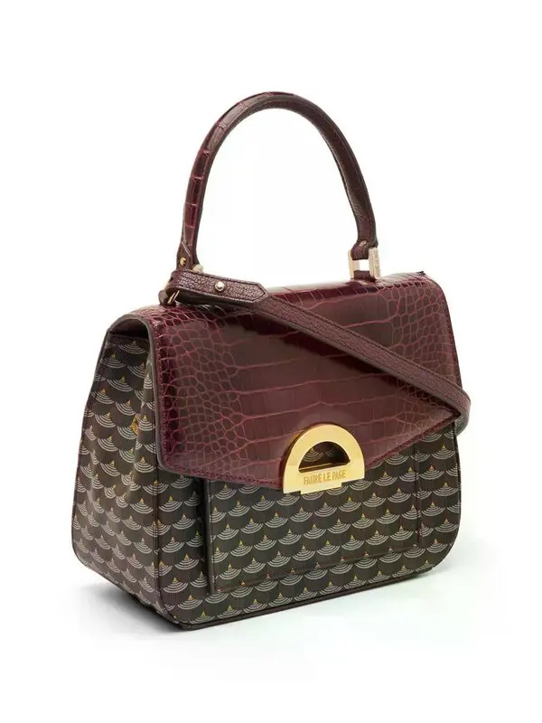 FAURÉ LE PAGE Burgundy Scale Motif Satchel Bag