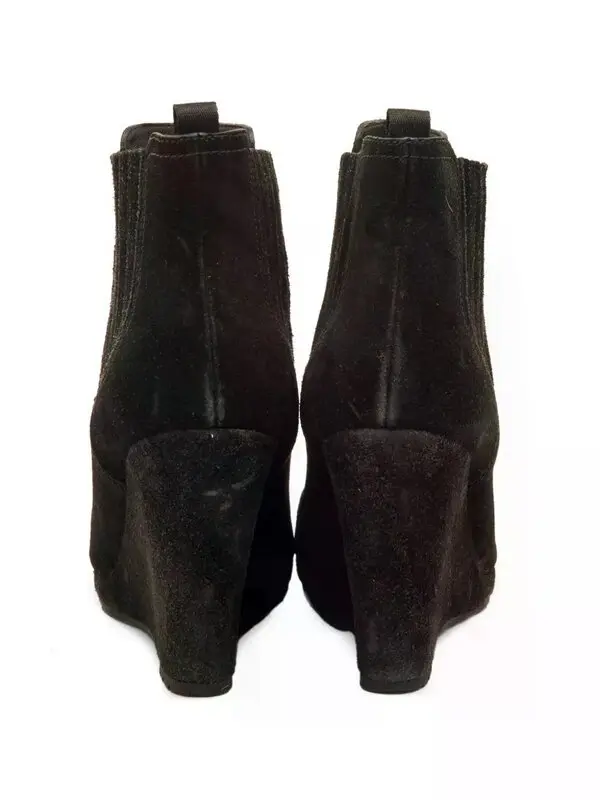 Prada Suede Wedge-heel Ankle Boots