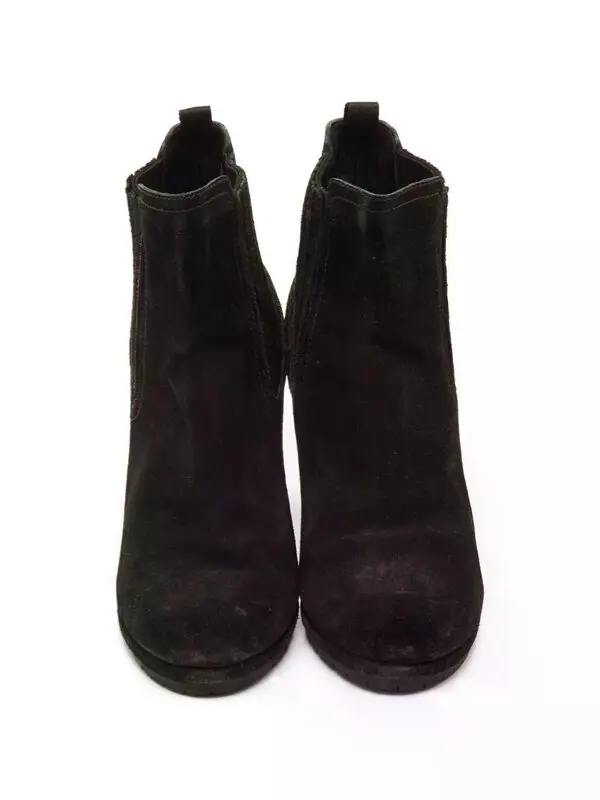 Prada Suede Wedge-heel Ankle Boots