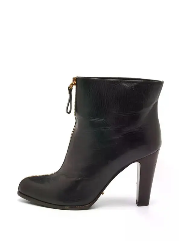 SERGIO ROSSI Leather Zip-front Almond-toe Ankle Boots