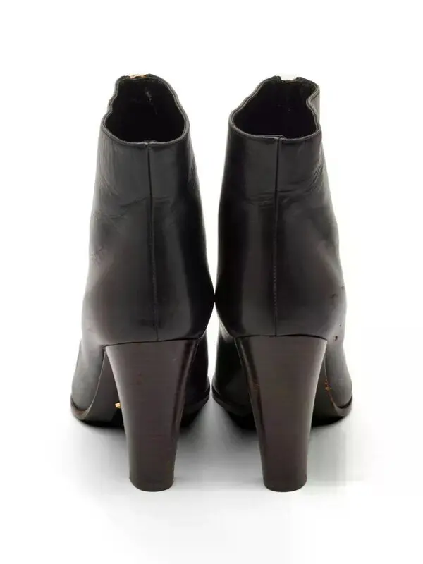 SERGIO ROSSI Leather Zip-front Almond-toe Ankle Boots