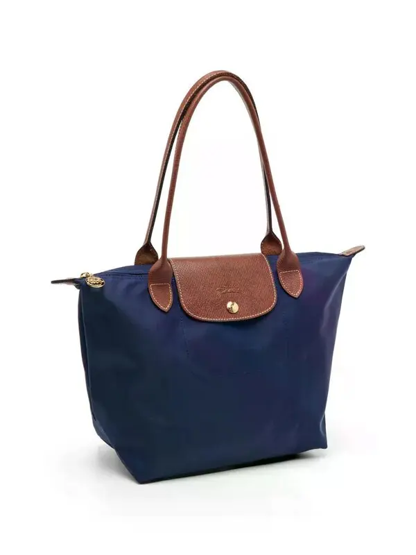 Longchamp Le Pliage Leather Flap Tote Bag - Blue