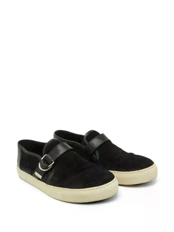 Balmain Perforated Suede Slip-on Sneakers