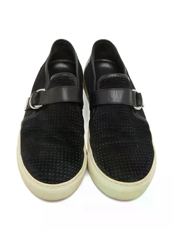 Balmain Perforated Suede Slip-on Sneakers