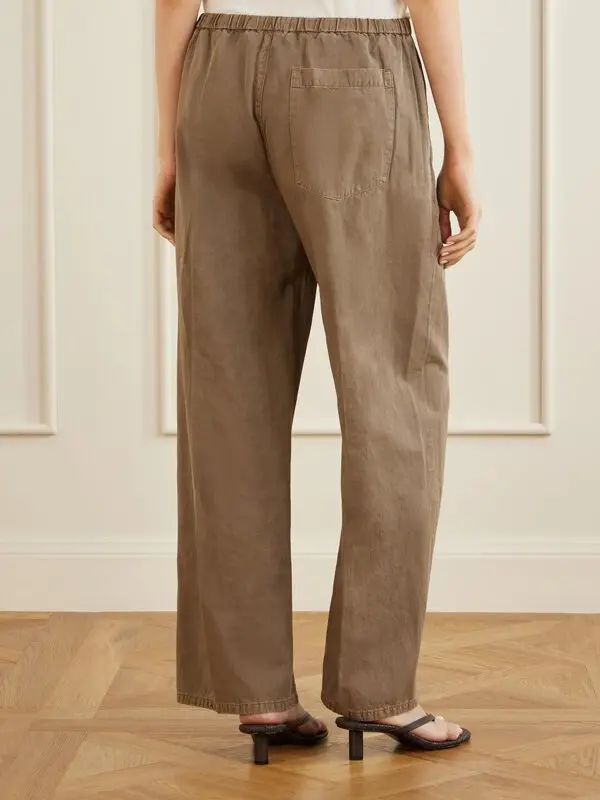 Citizens Of Humanity Aurora Cotton And Linen-blend Wide-leg Pants - Neutrals