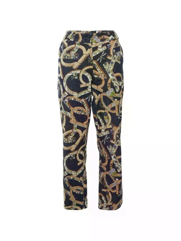 FERRAGAMO Gancini Print Trousers