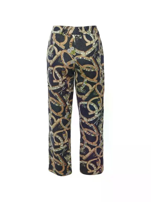 FERRAGAMO Gancini Print Trousers
