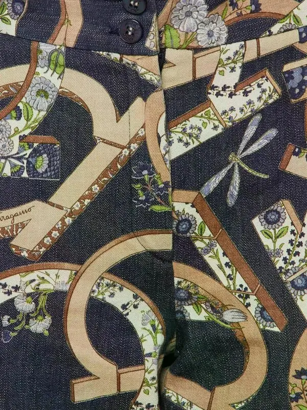 FERRAGAMO Gancini Print Trousers
