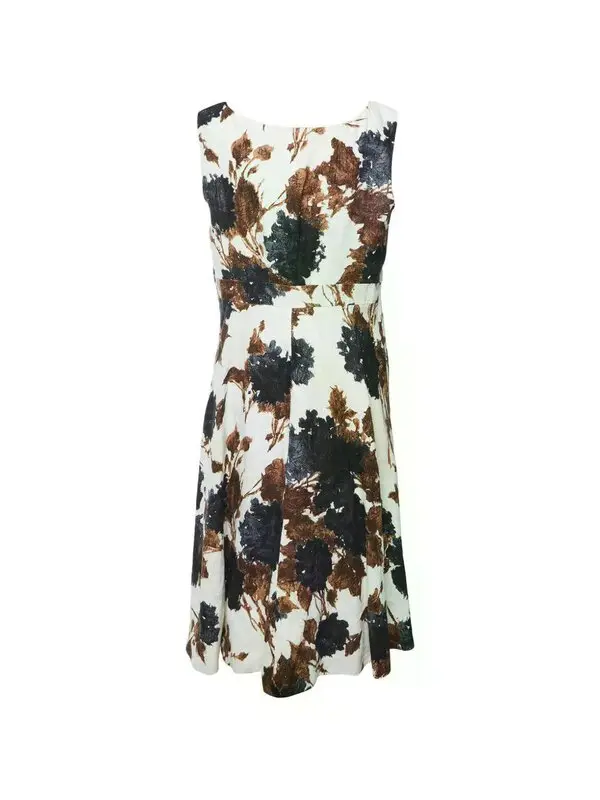 Giambattista Valli Abstract Botanical Print Midi Dress