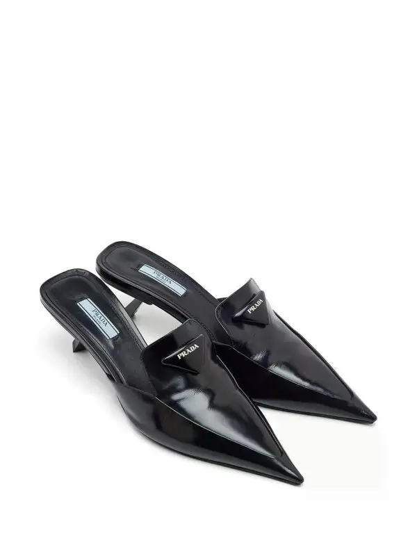 Prada Logo Plaque Mules
