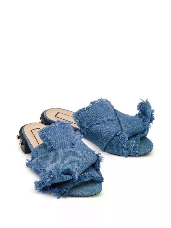 N°21 Denim Sculptural Knot Sandals