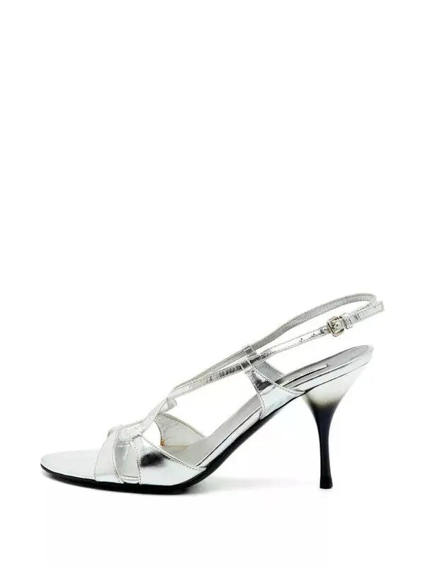 Miu Miu Leather Open Toe Slingback Sandals