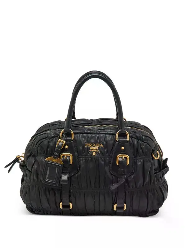 Prada Gaufre Pleated Tote Bag