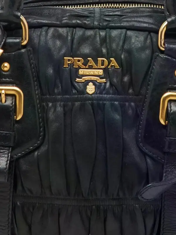 Prada Gaufre Pleated Tote Bag
