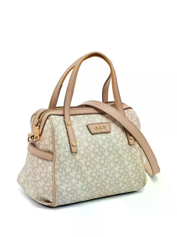 Mcm Monogram Leather Trim Tote Bag
