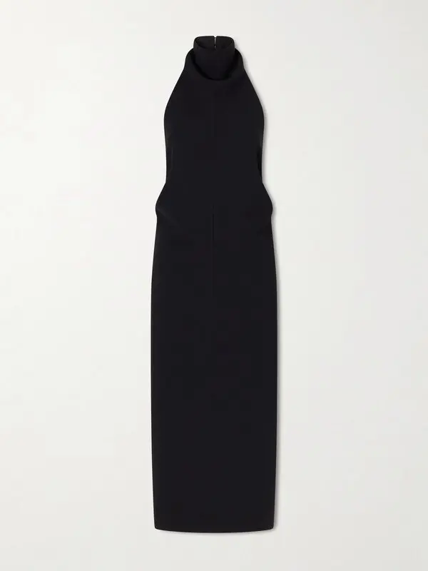 Khaite Roxanne Crepe Midi Dress - Black