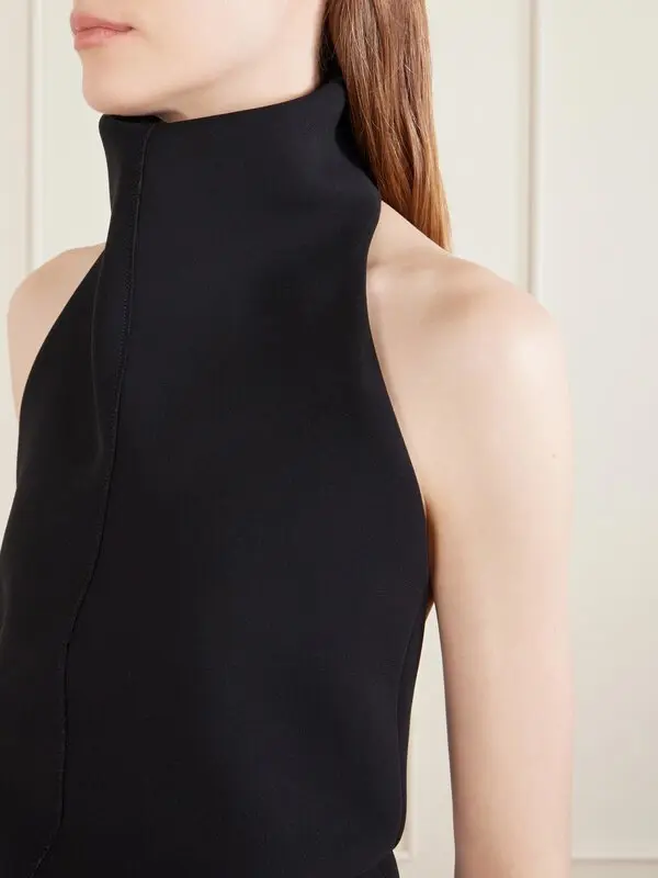 Khaite Roxanne Crepe Midi Dress - Black