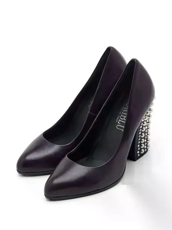 LORIBLU Crystal-studded Block-heel Pumps