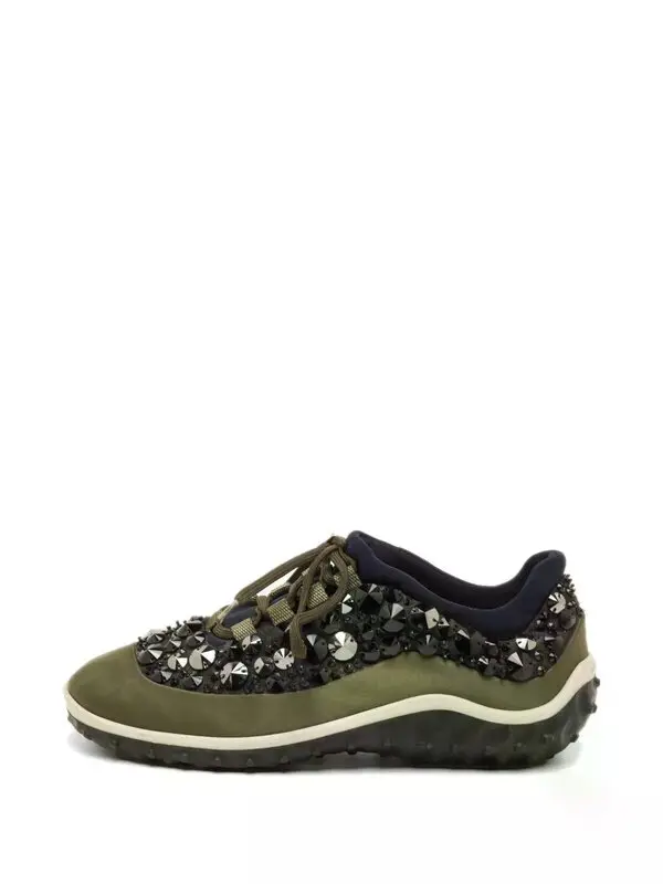 Miu Miu Astro Crystal-embellished Sneakers - Green