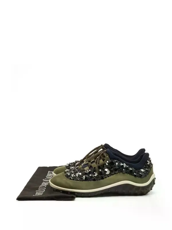 Miu Miu Astro Crystal-embellished Sneakers - Green