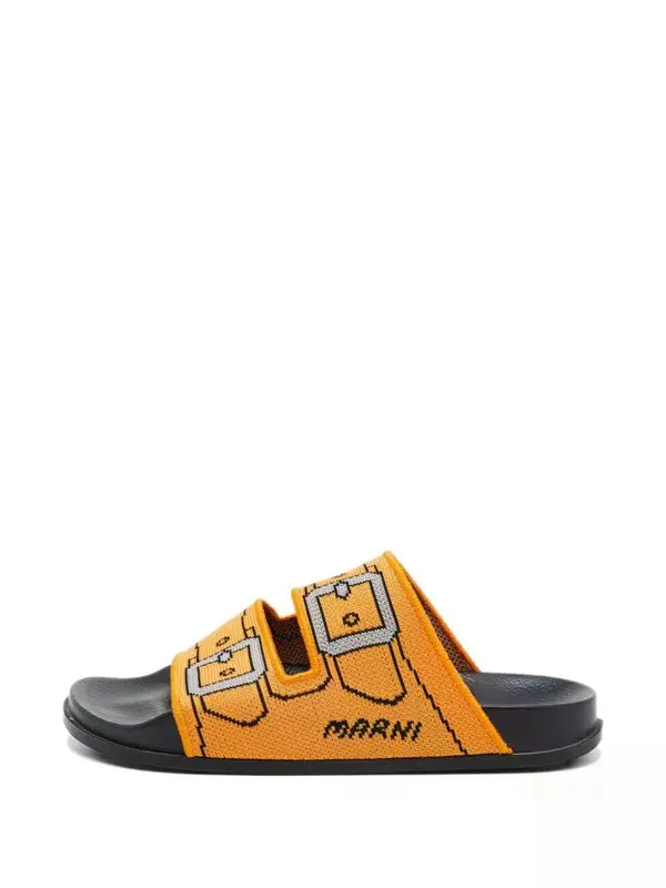 Marni Graphic Buckle Print Sandals
