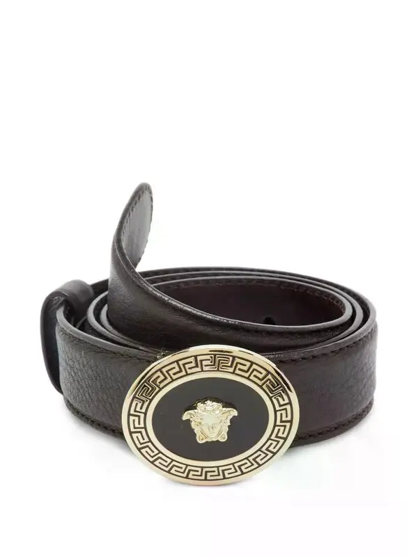 Versace Medusa Leather Belt - Brown