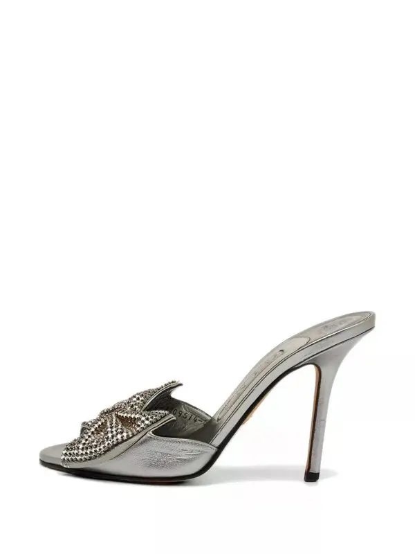 GINA Crystal-embellished Bow Stiletto Sandals