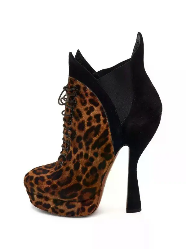 Alaïa Leopard-print Lace-up Ankle Boots