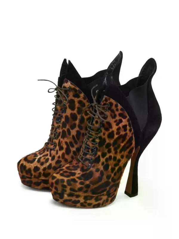 Alaïa Leopard-print Lace-up Ankle Boots