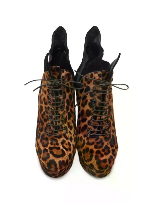 Alaïa Leopard-print Lace-up Ankle Boots