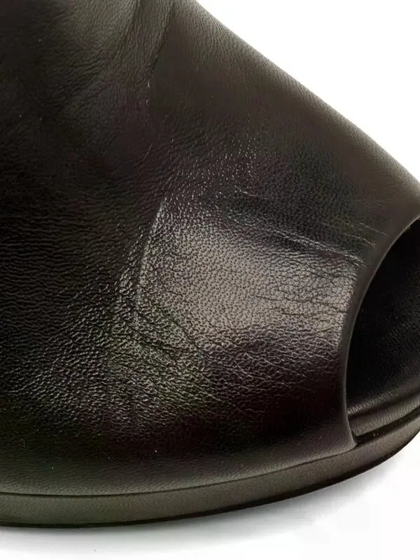 Gucci Leather Peep Toe Platform Ankle Boots