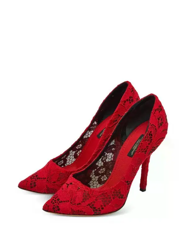 Dolce & Gabbana Bellucci Lace Pumps - Red