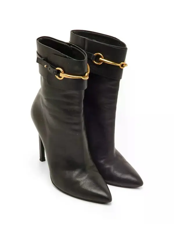 Gucci Horsebit Pointed-toe Stiletto Boots